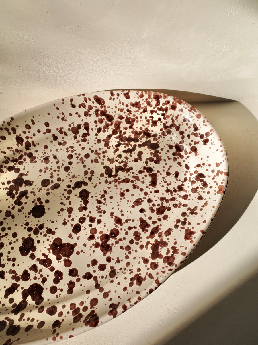 Large Splatter Oval Plate by Fasanoceramiche | LOQ.US