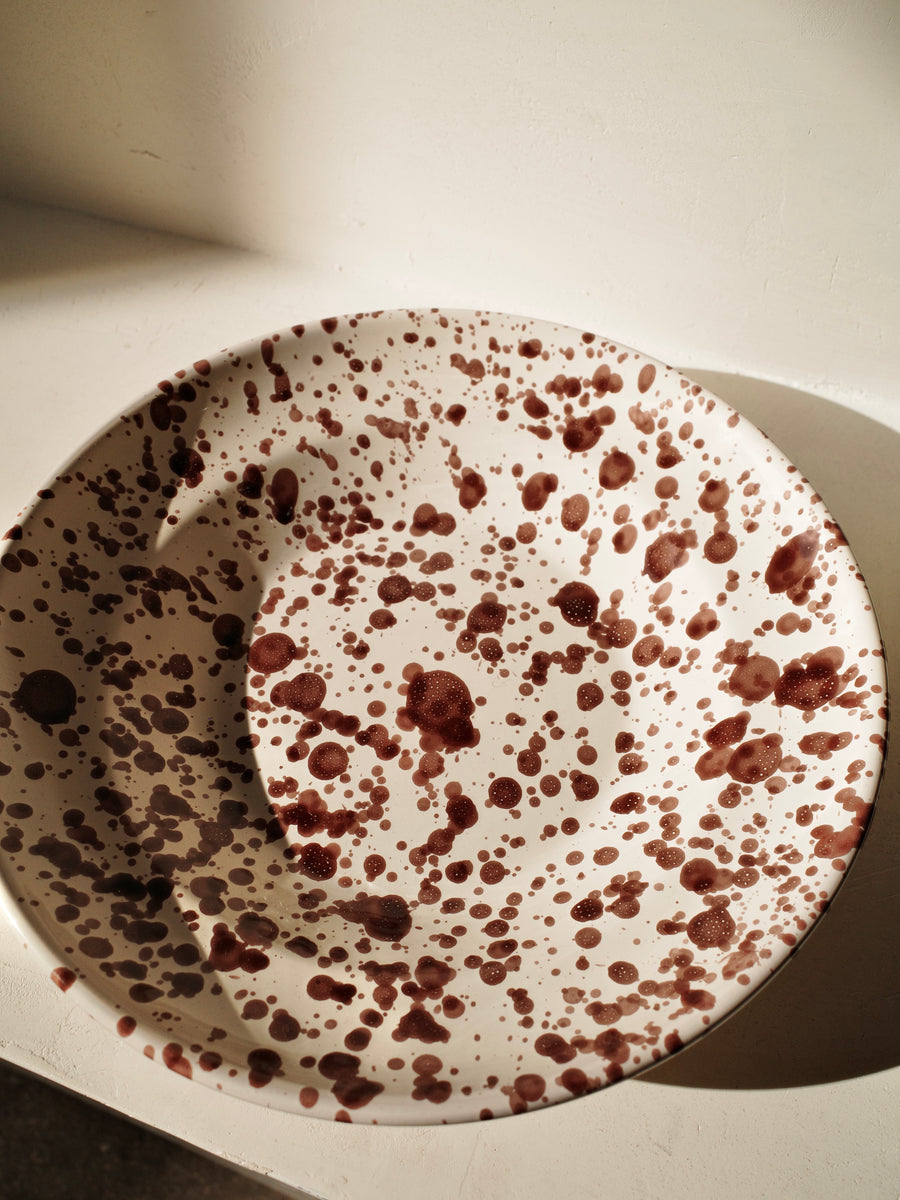 Brown Splatter Deep Plate by Fasanoceramiche | LOQ.US