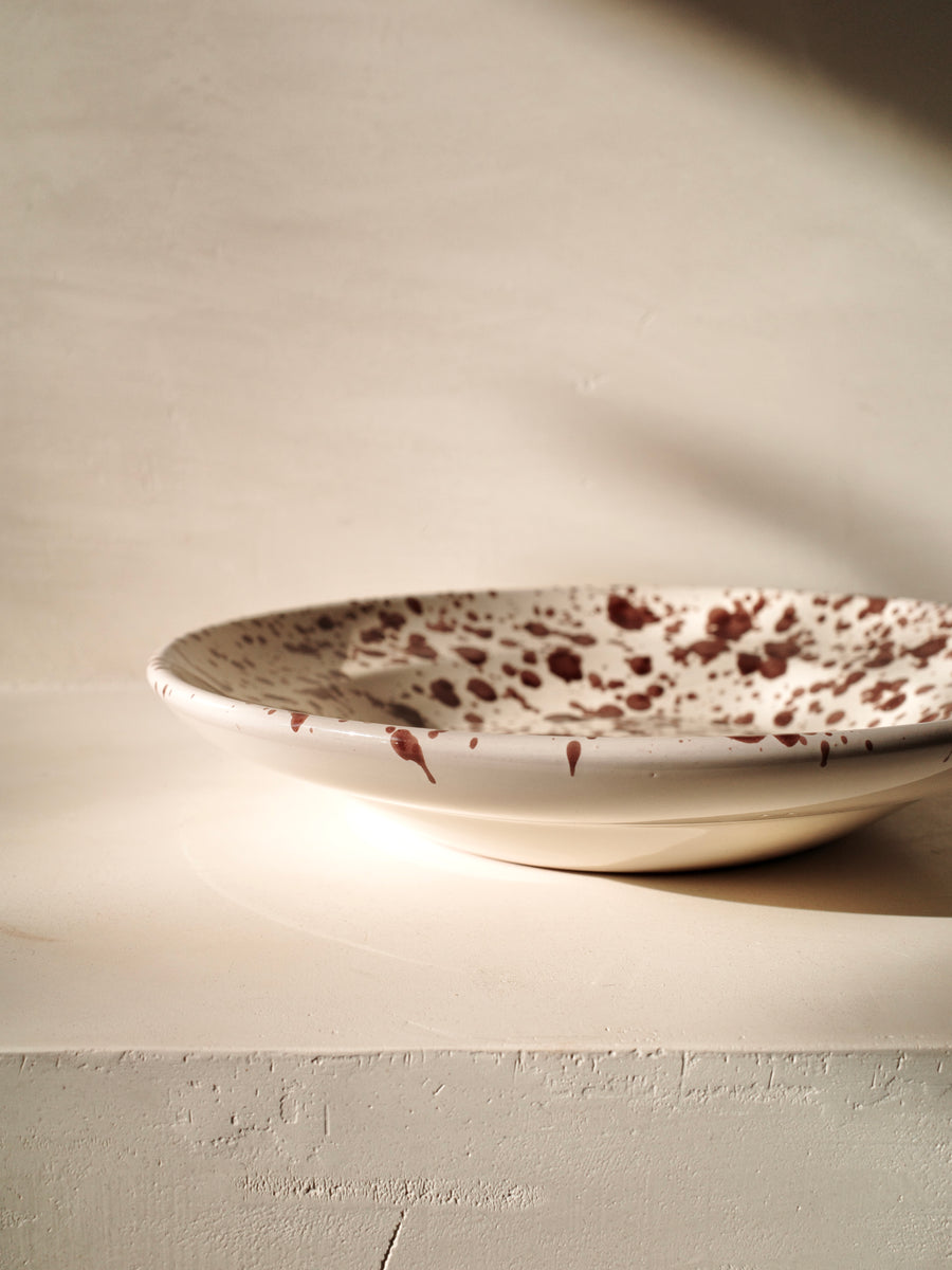 Brown Splatter Deep Plate by Fasanoceramiche | LOQ.US